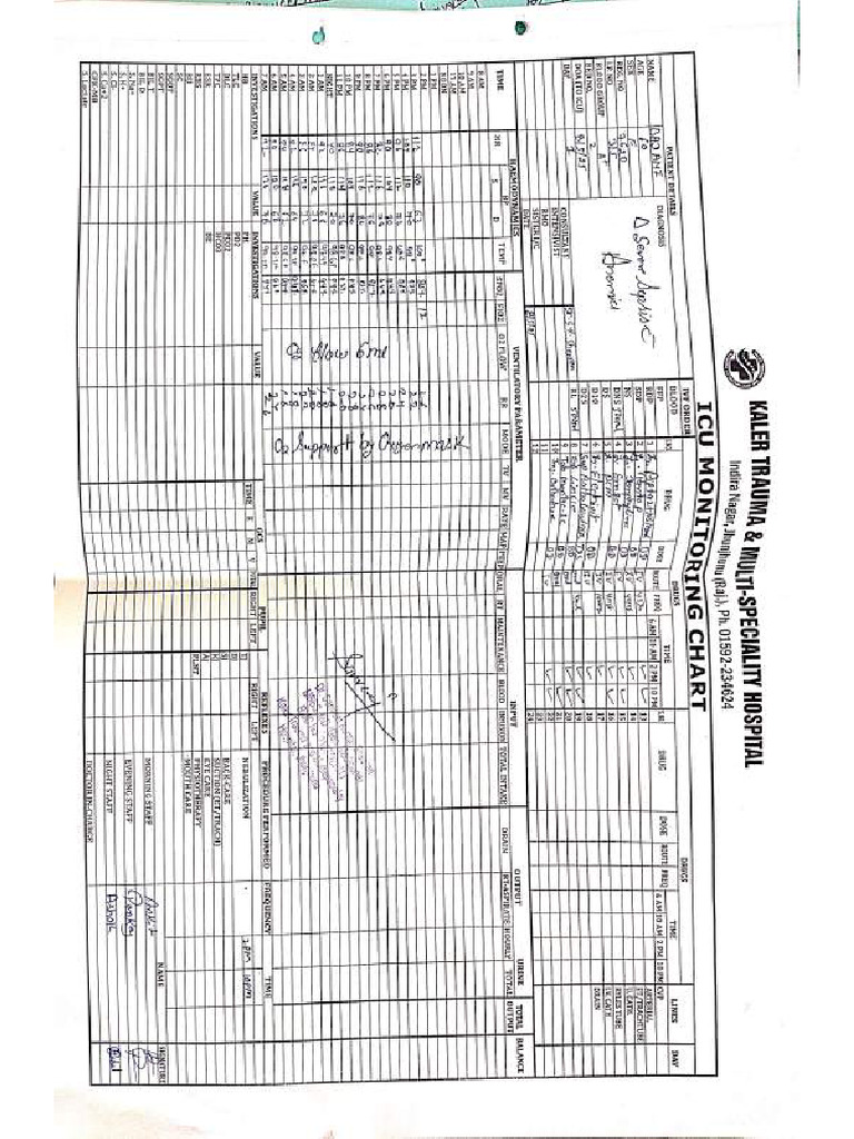 Icu Monetring Chart | PDF
