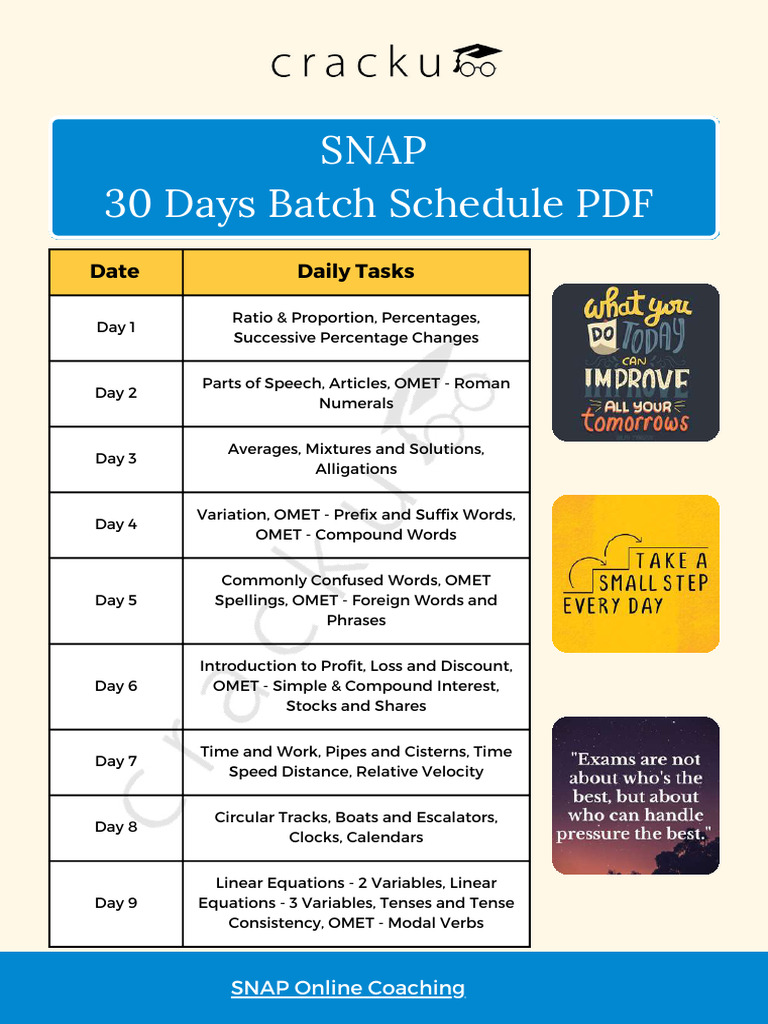 SNAP Online Coaching 30-Day Schedule | PDF | Circle | Triangle