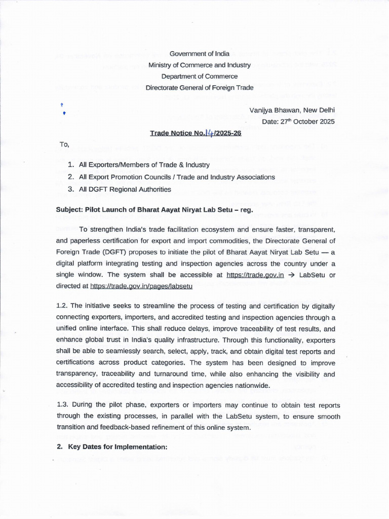 Labsetu Trade Notice | PDF