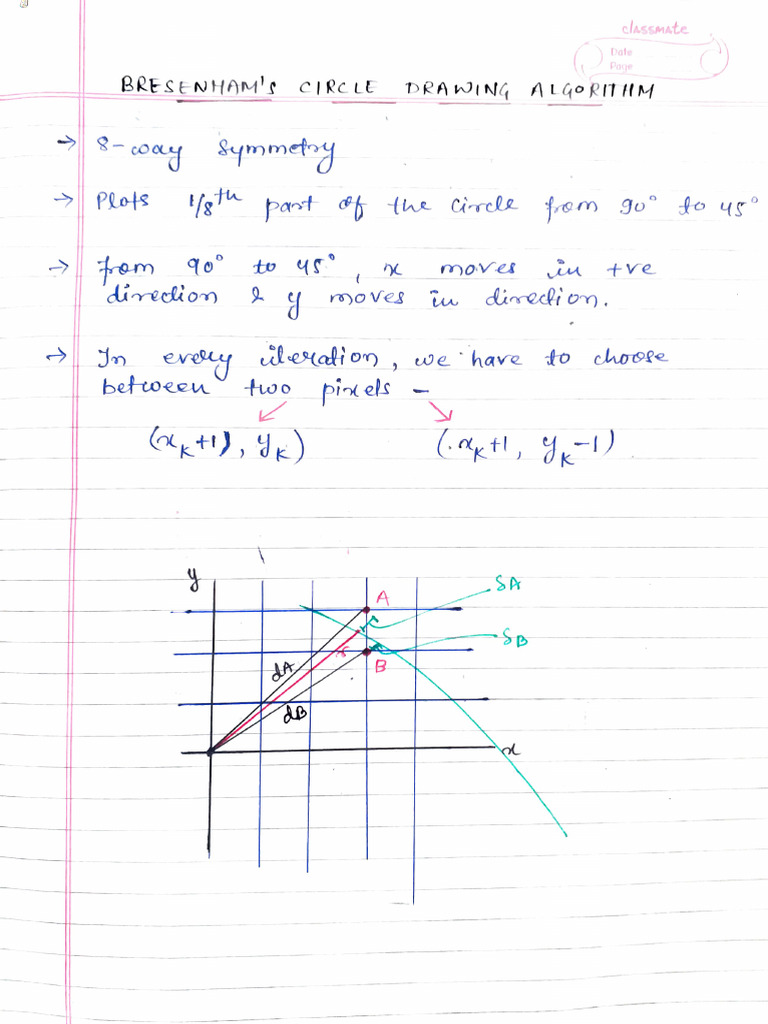 Bresenham's Circle Drawing Algorithm | PDF | Algorithms | Computer Vision