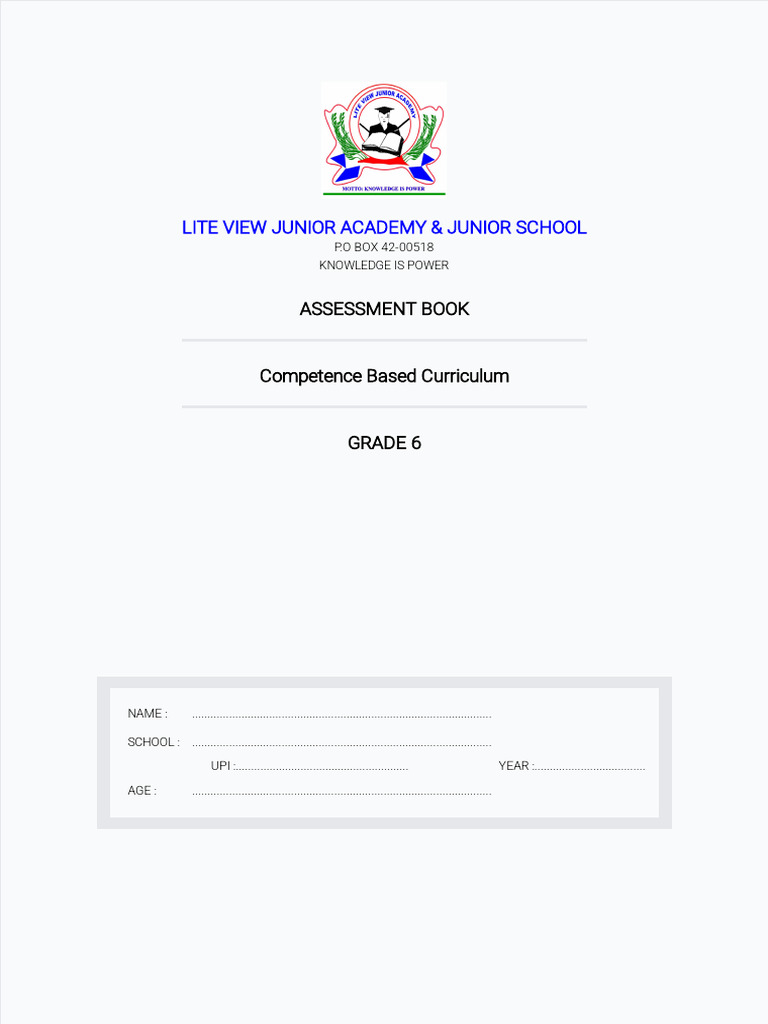 Grade 6 Assessment Book | PDF | Division (Mathematics) | Jesus