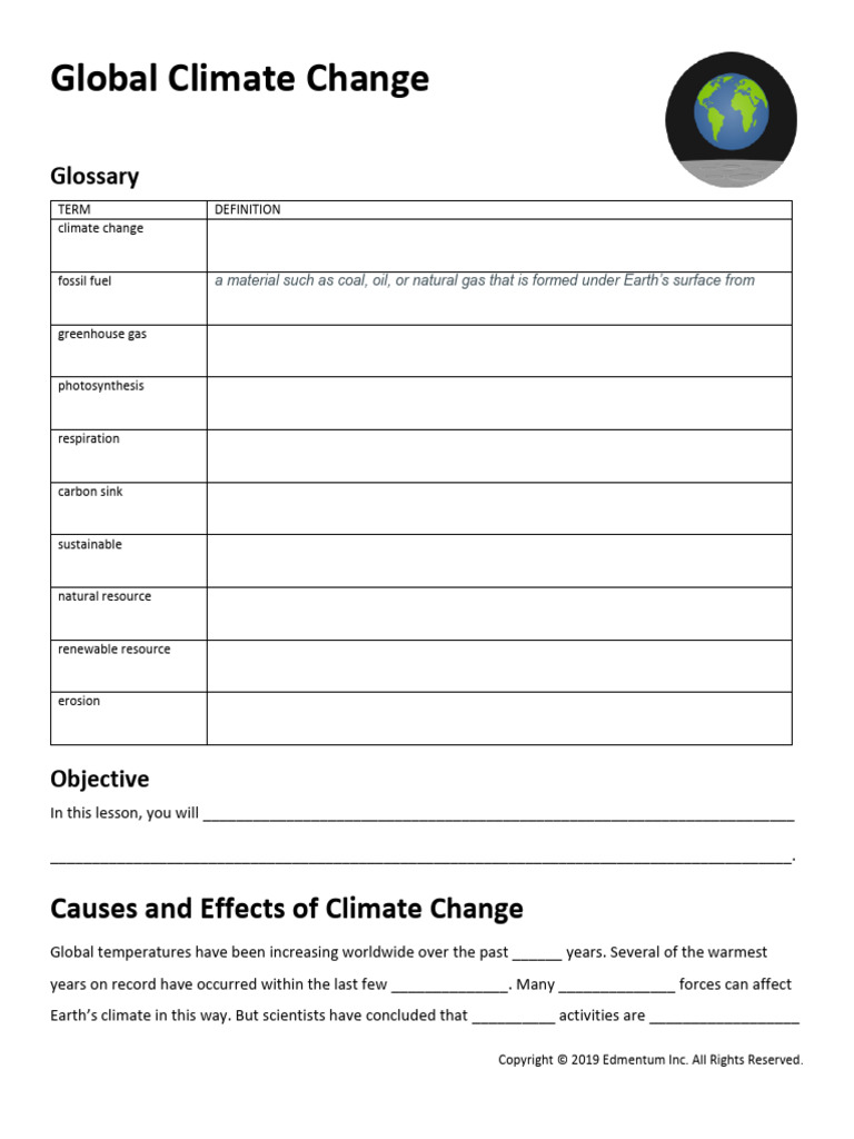 Guided Notes - Global Climate Change Notes | PDF | Climate Change ...