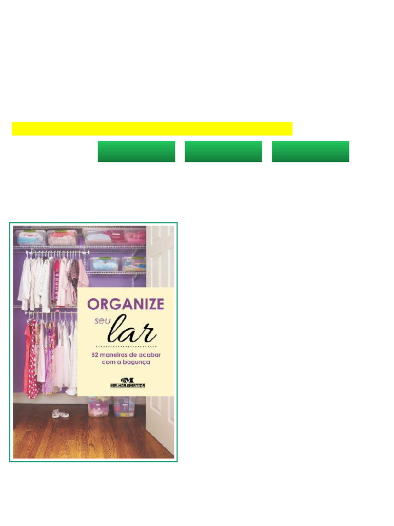 (Ebook) Organize seu Lar: 52 maneiras de acabar com a bagunça by Naiara ...
