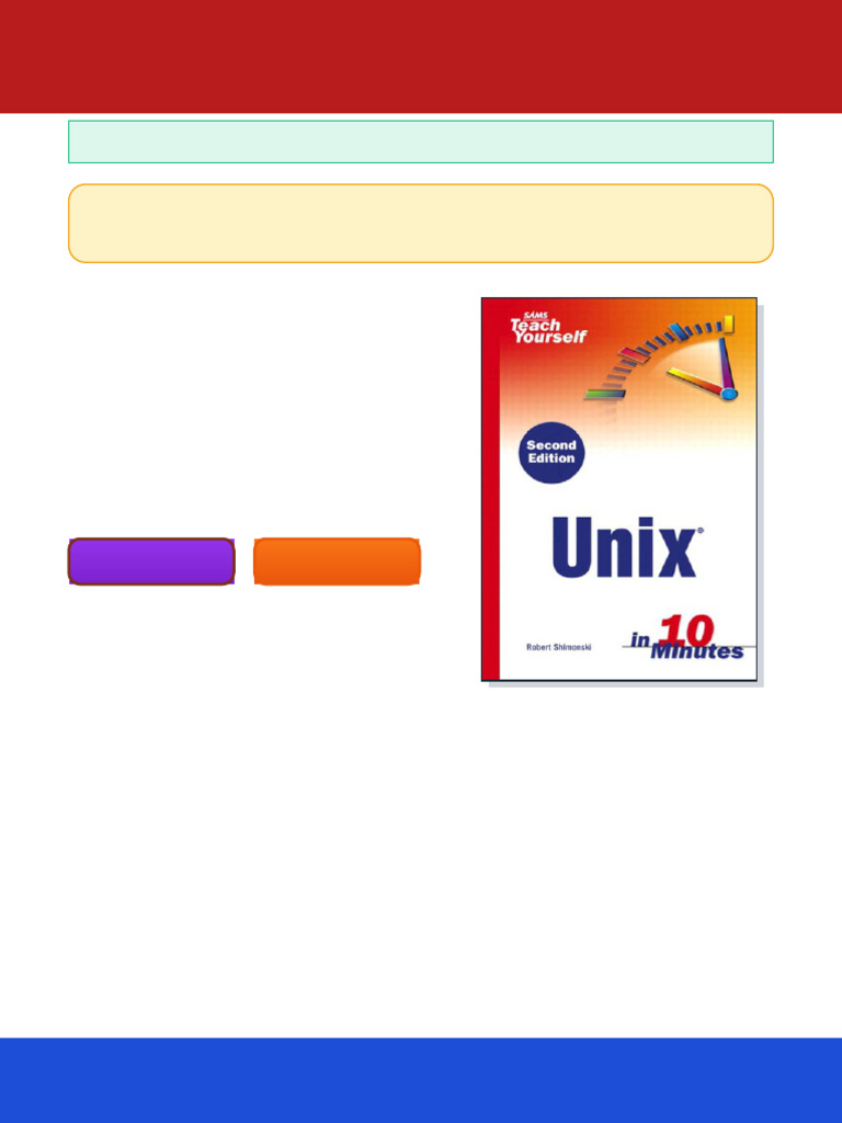 Sams Teach Yourself Unix in 10 Minutes 2nd Ed Edition Shimonski Ebook ...