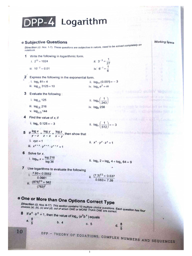 Logarithm | PDF