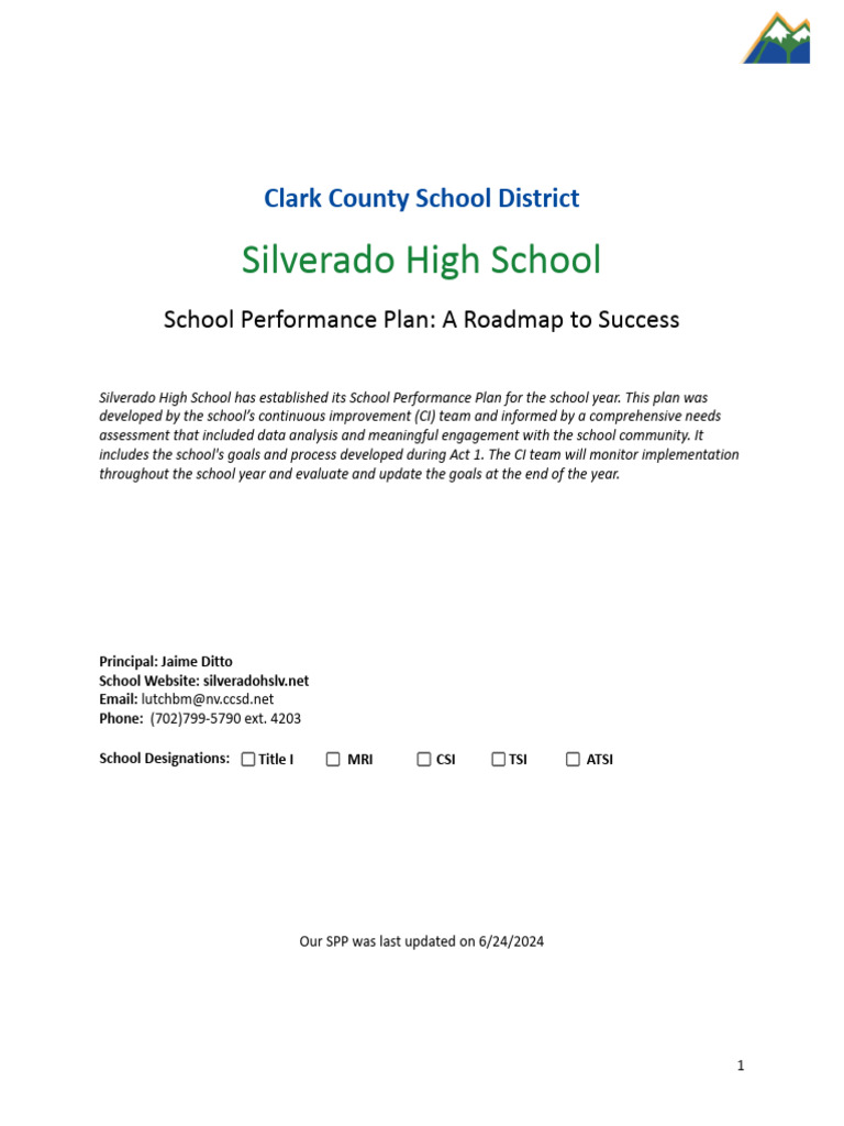 Silverado HS SPP Roadmap 24-25 (1)nkkmmnj | PDF | English As A Second ...