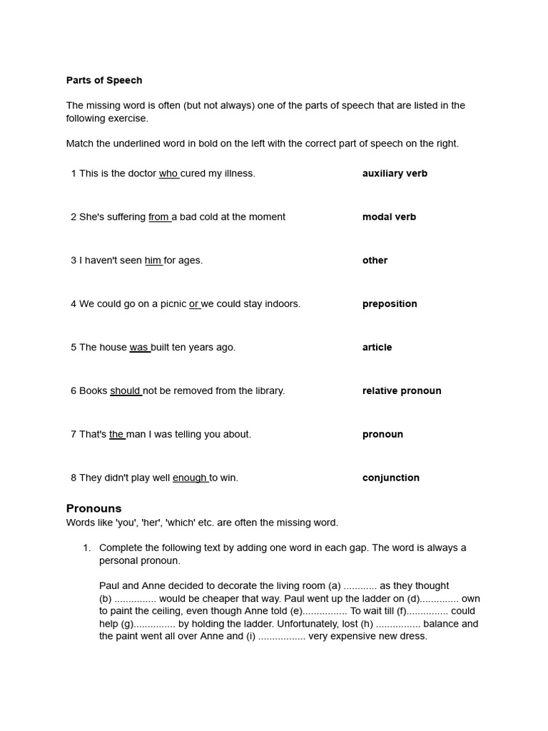 Open Cloze b2 | PDF | Part Of Speech | Verb