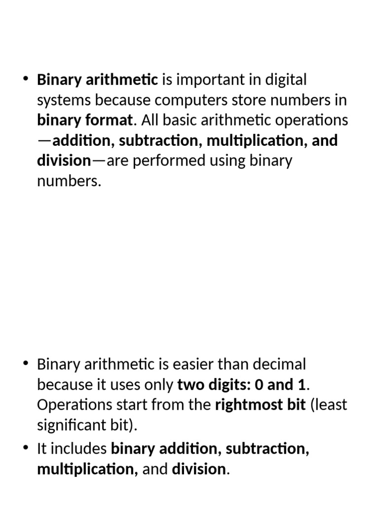 Understanding Binary Arithmetic Basics | PDF | Division (Mathematics ...