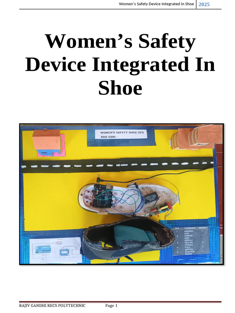 Women's Safety Shoe with SOS Device | PDF | Arduino | Computer Engineering