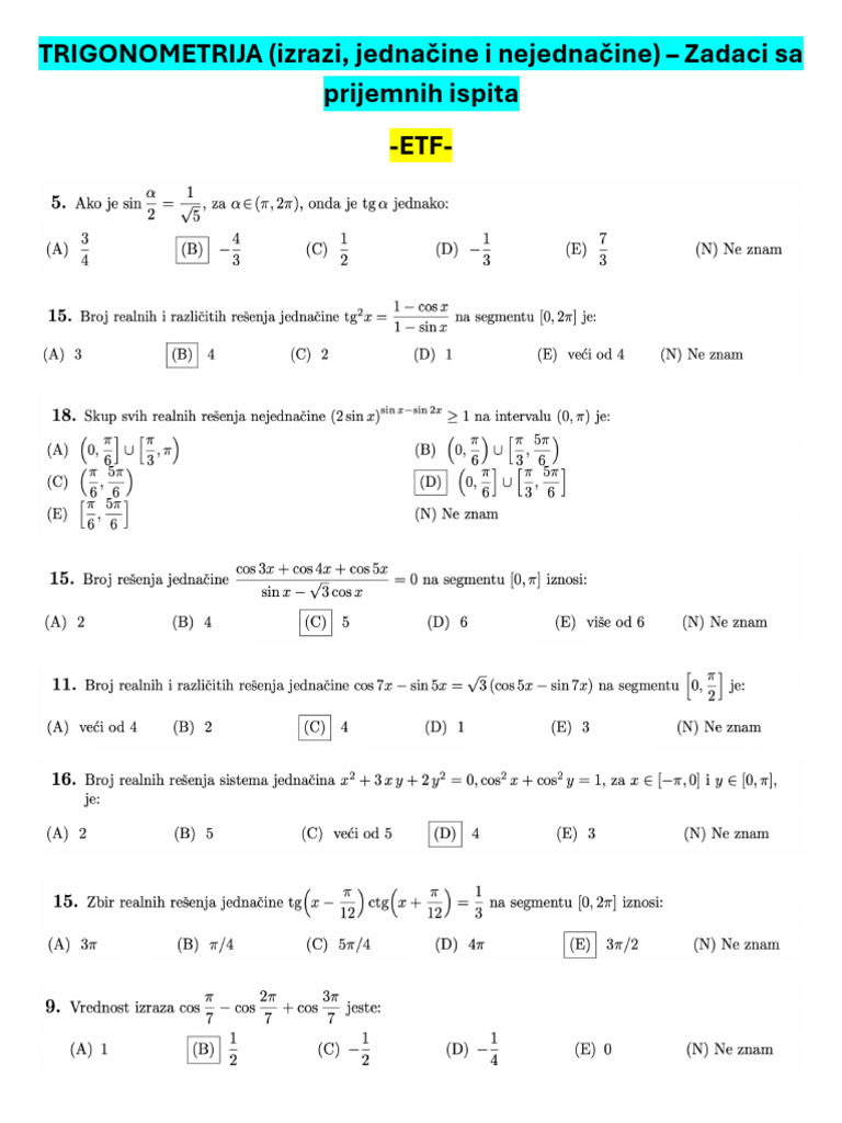 Trigonometrija 1 | PDF