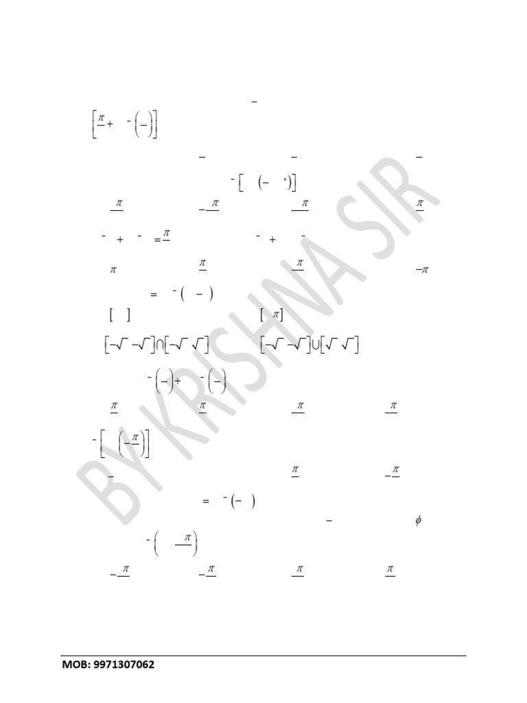 Class XII Mathematics: Inverse Trigonometric Functions Test | PDF ...