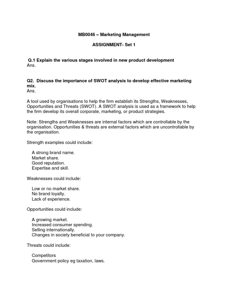 Marketing Management: SWOT & Strategy Insights | PDF | Swot Analysis ...