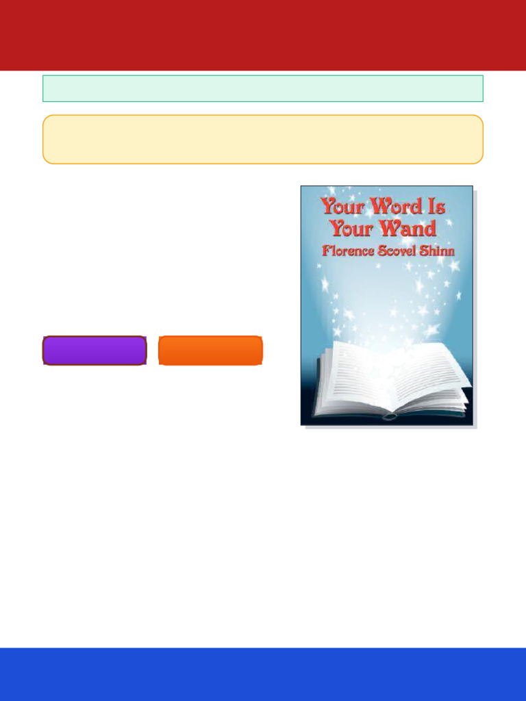 Your Word Is Your Wand Florence Scovel Shinn ebook optimized pdf | PDF