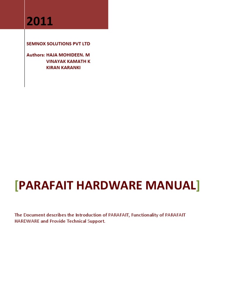 Parafait Hardware Manual | PDF | Wireless Access Point | Electrical ...