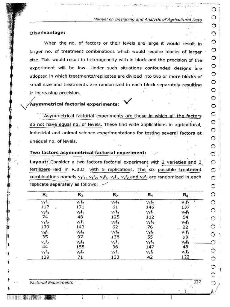 Asymmetrical Factorial Experiment | PDF