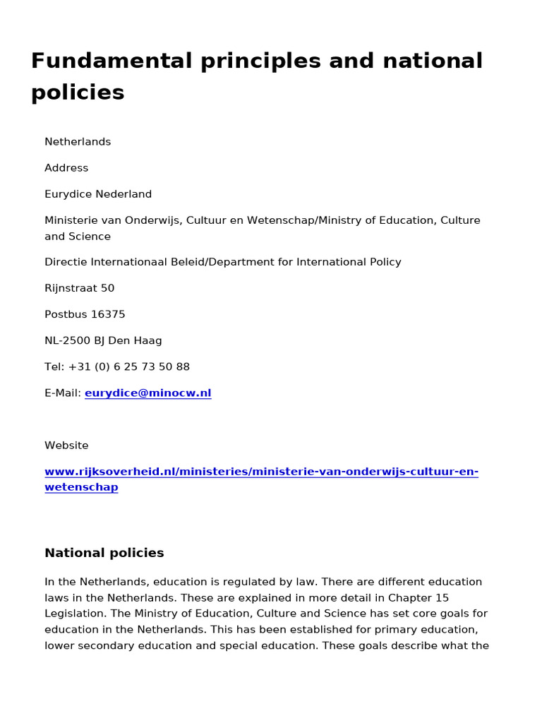 Fundamental Principles and National Policies | PDF | Schools