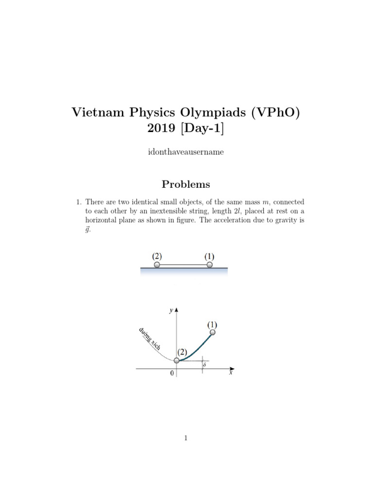 Vietnam Physics Olympiad 2019 Problems | PDF | Applied And ...