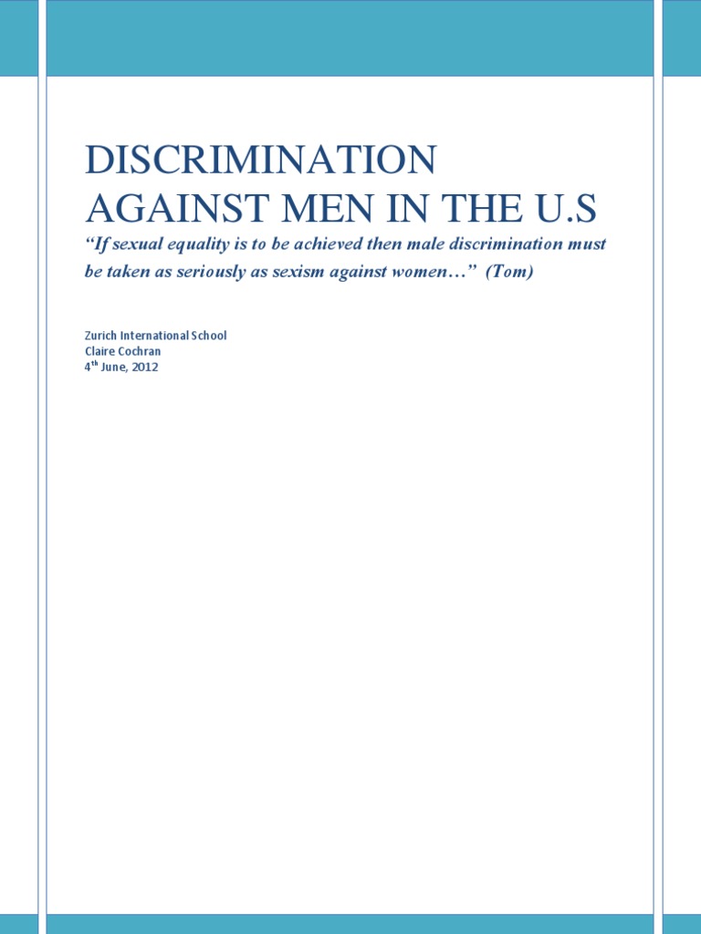 Discrimination Against Men in The U.S | PDF | Sexism | Child Custody