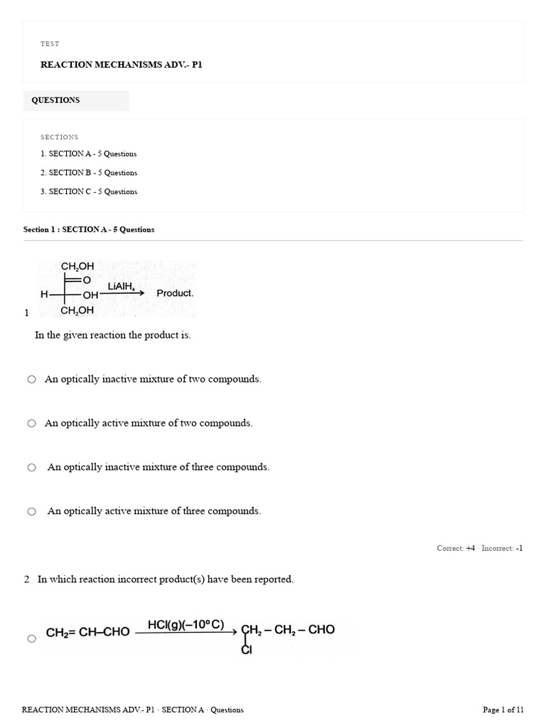 142 Complete Organic Problem Solving Lectures Reactionmech ADV | PDF ...