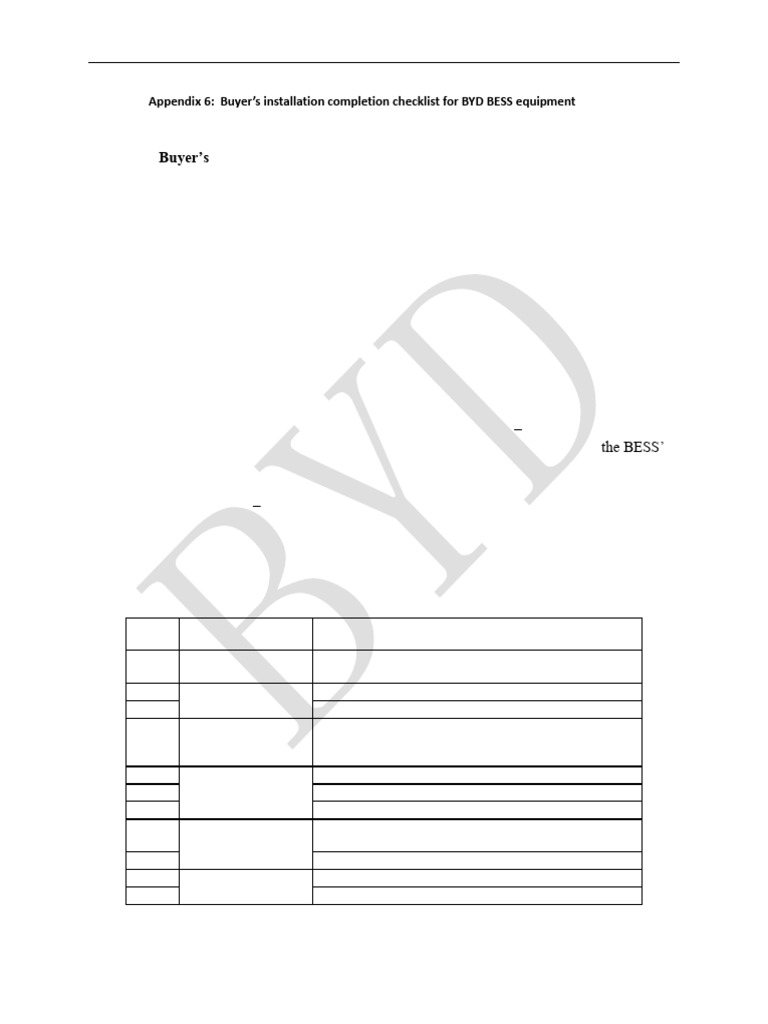 í+VN0101í+Appendix 6 - Buyer's Installation Completion Checklist -+¦p | PDF | Electrical Wiring ...