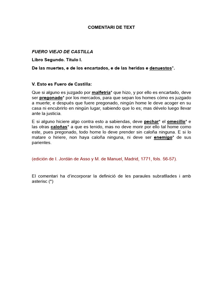 Fuero Viejo de Castilla-omecillo | PDF