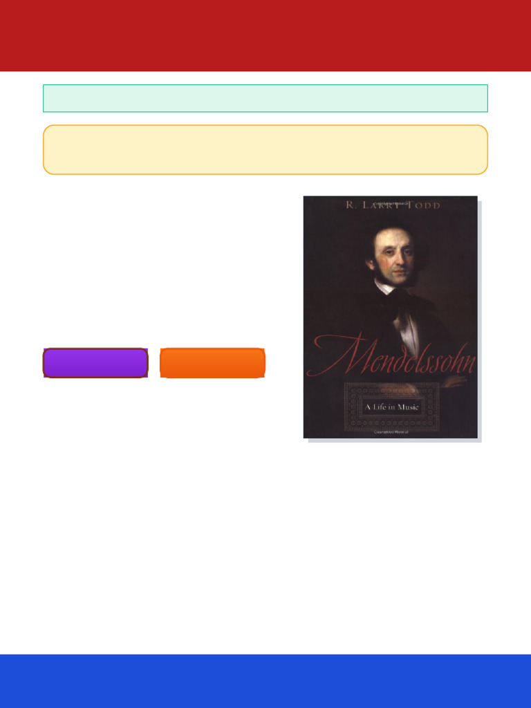 Mendelssohn A Life in Music 1st Edition R. Larry Todd Ebook Original ...