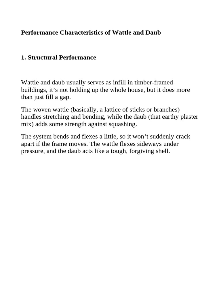 Wattle and Daub: Performance Insights | PDF | Building Engineering ...