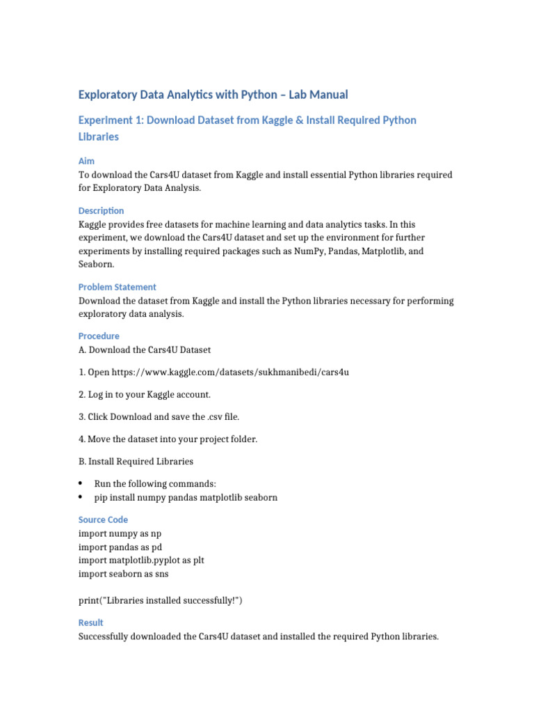 EDA Lab Manual | PDF