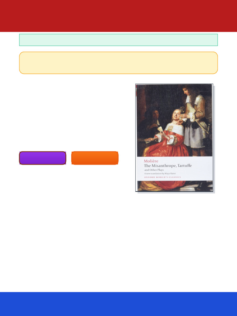 The Misanthrope Tartuffe and Other Plays Molière ebook repaired pdf ...