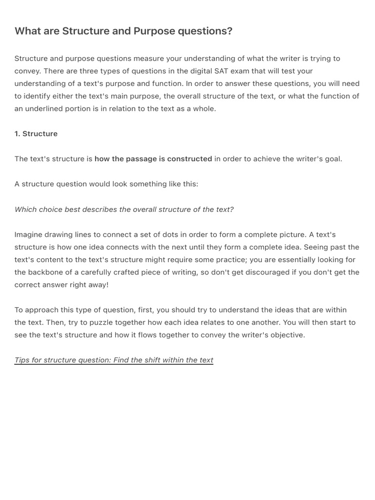 What Are Structure and Purpose Questions? | PDF