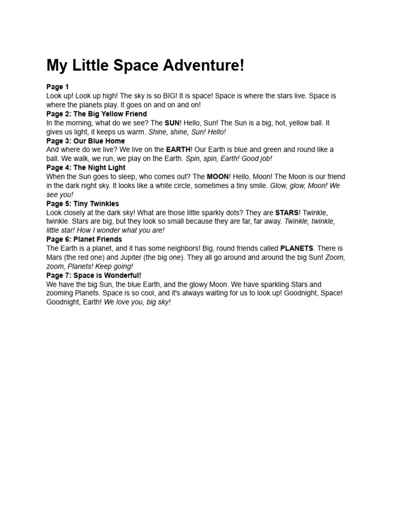 My Little Space Adventure | PDF
