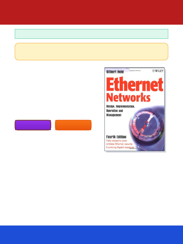 Ethernet Networks Design Implementation Operation Management 4th ...