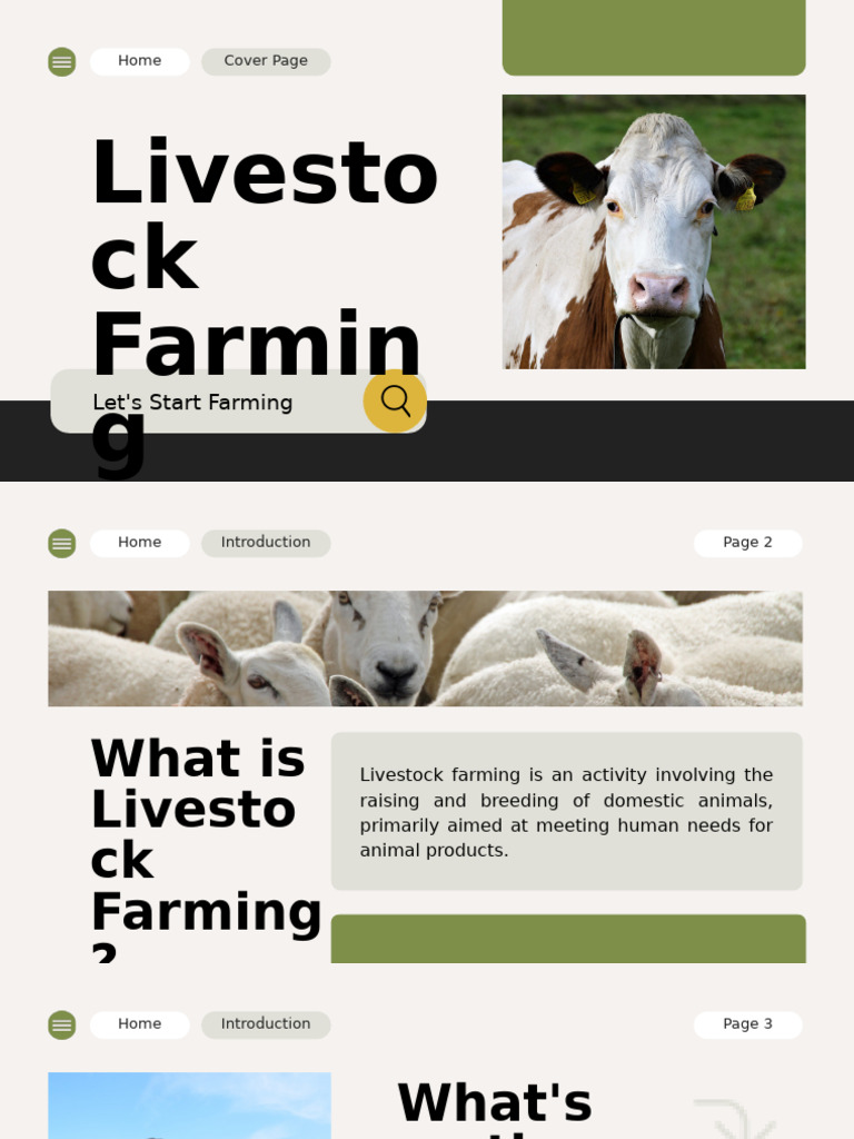 Grey and Green Modern Minimal Livestock Farming Presentation | PDF