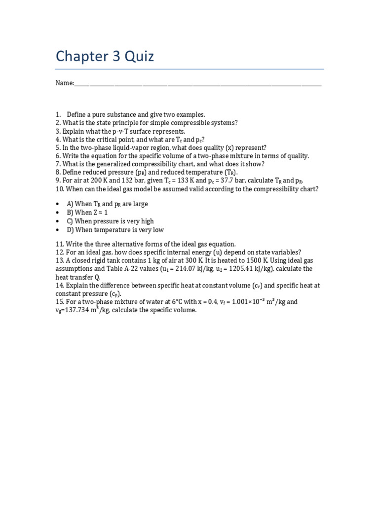 Chapter 3 Quiz Worksheet | PDF