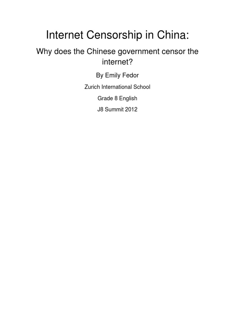 Why Is China Censoring The Internet? | PDF | Censorship | China