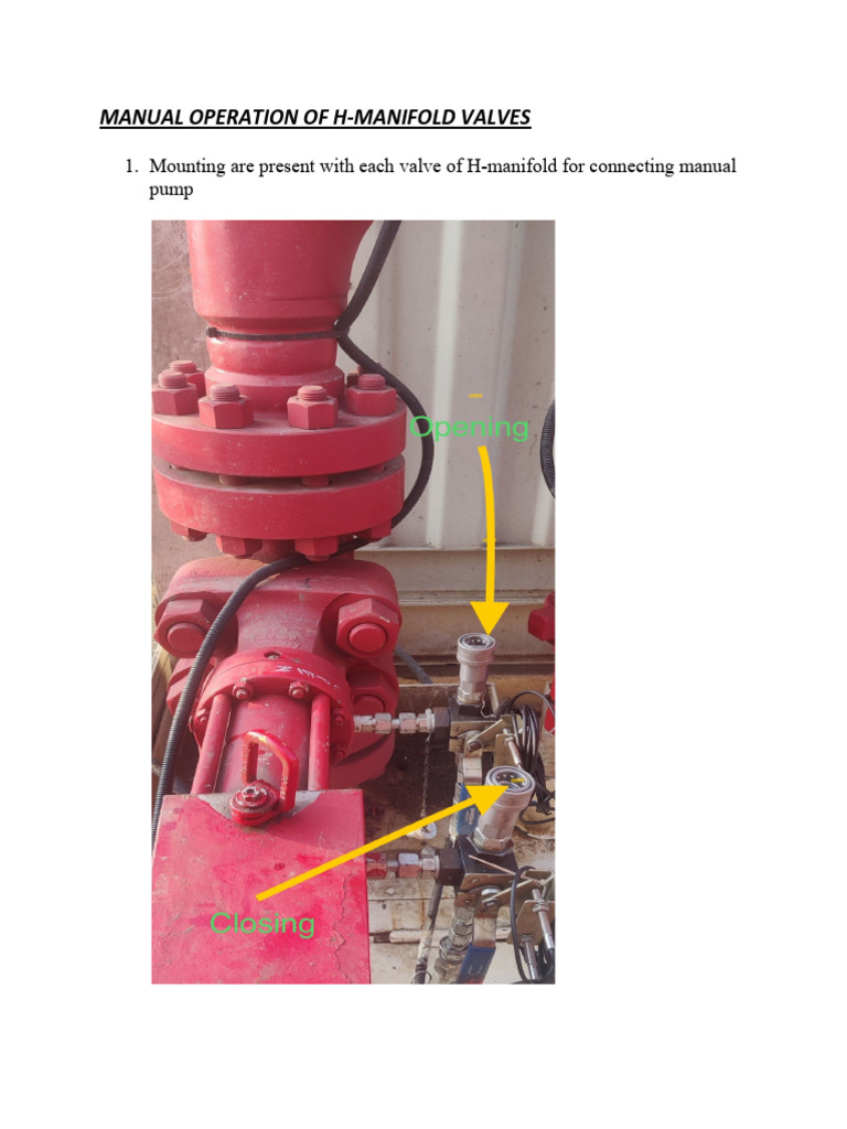 H-Manifold Valve Manual Operation Guide | PDF