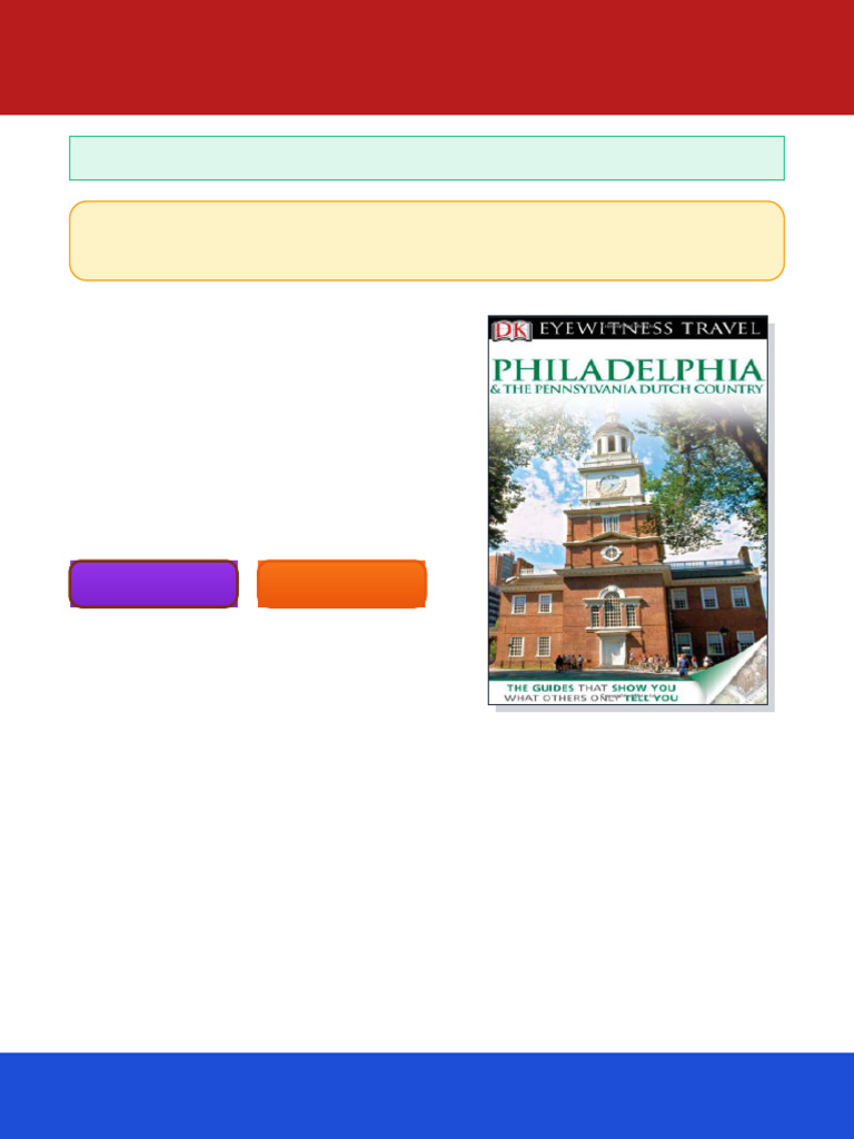 Philadelphia the Pennsylvania Dutch Country Eyewitness Travel Guides ...