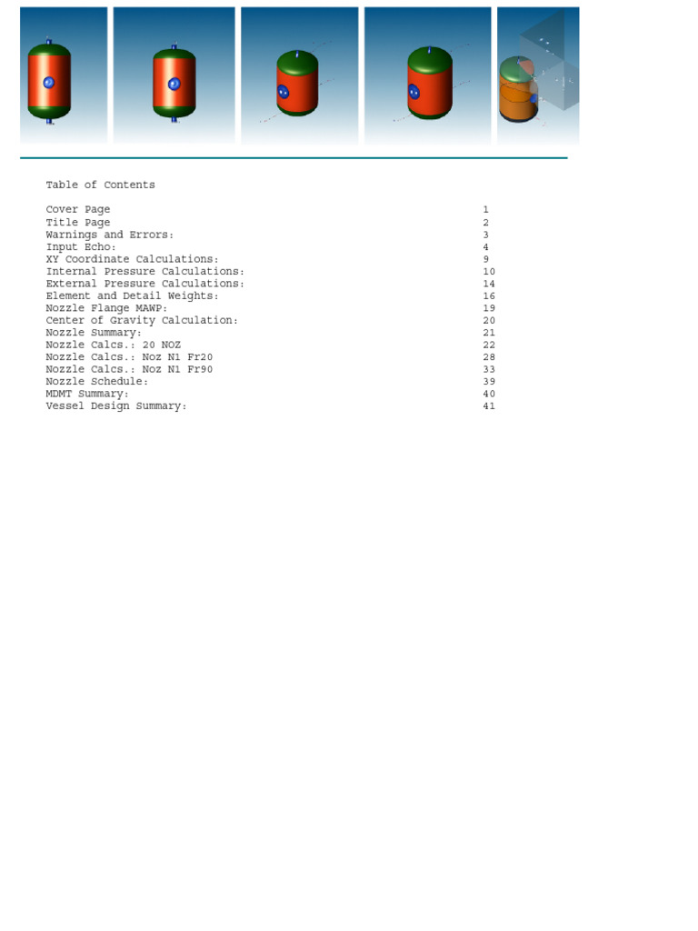 First and Preliminary PV Elite Report | PDF | Pressure | Stress (Mechanics)