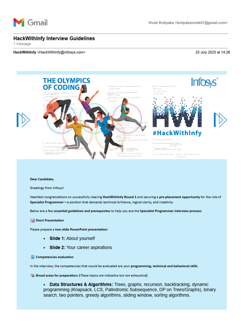 HackWithInfy Interview Guidelines | PDF | Computer Programming ...