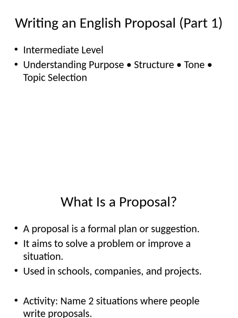 Writing English Proposal Part1 | PDF