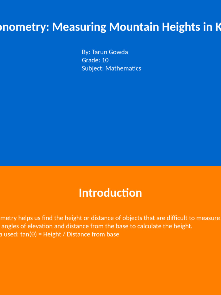 Trigonometry Mountains Project Tarun Gowda | PDF
