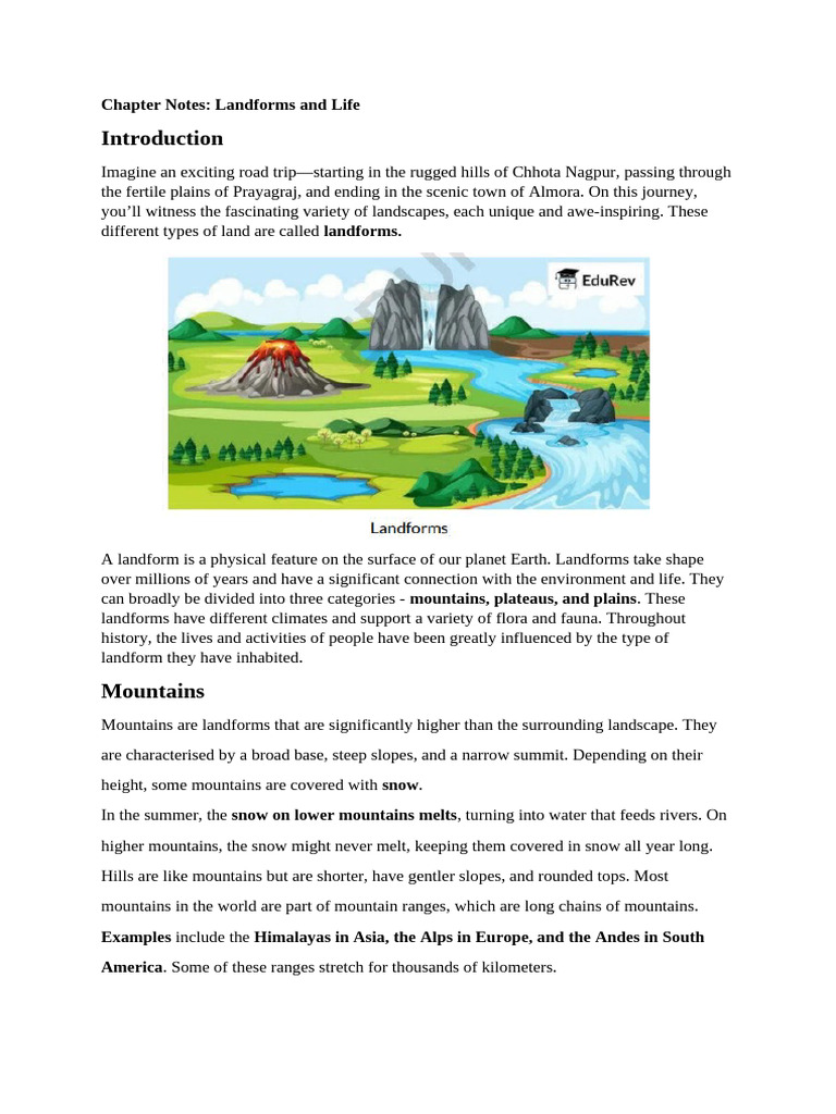 Exploring Landforms: Mountains, Plateaus, Plains | PDF | Plateau ...