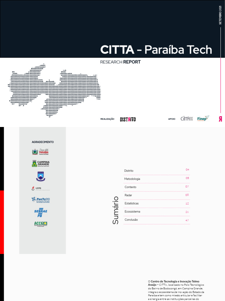 CITTA PARAIBA-TECH 5 FM Mapeamento-Ecossistema | PDF | Empresa Startup ...