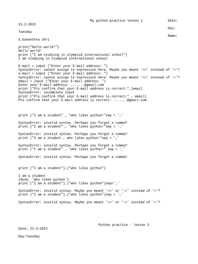 Python Codes | PDF | Arithmetic | Python (Programming Language)