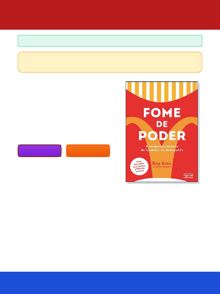 Fome de Poder: Biografia de Ray Kroc | PDF | McDonald's | Batata