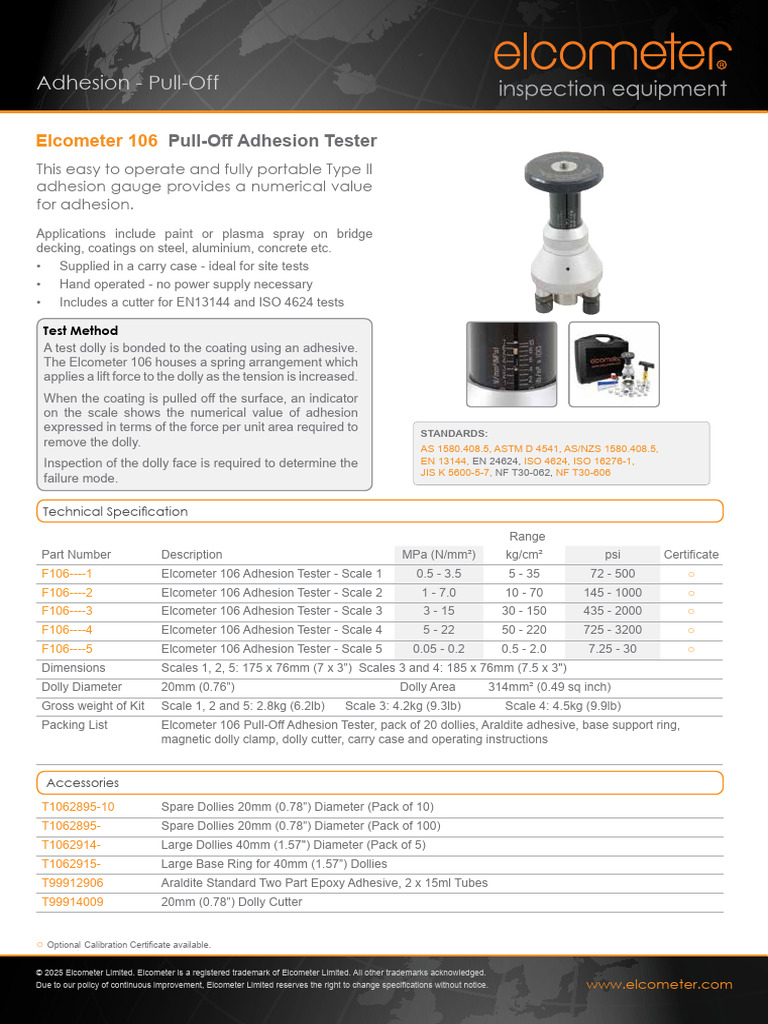 Elcometer 106 | PDF | Adhesion | Materials