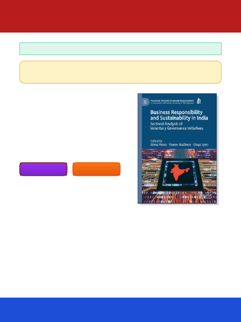 Business Responsibility and Sustainability in India: Sectoral Analysis of Voluntary Governance ...