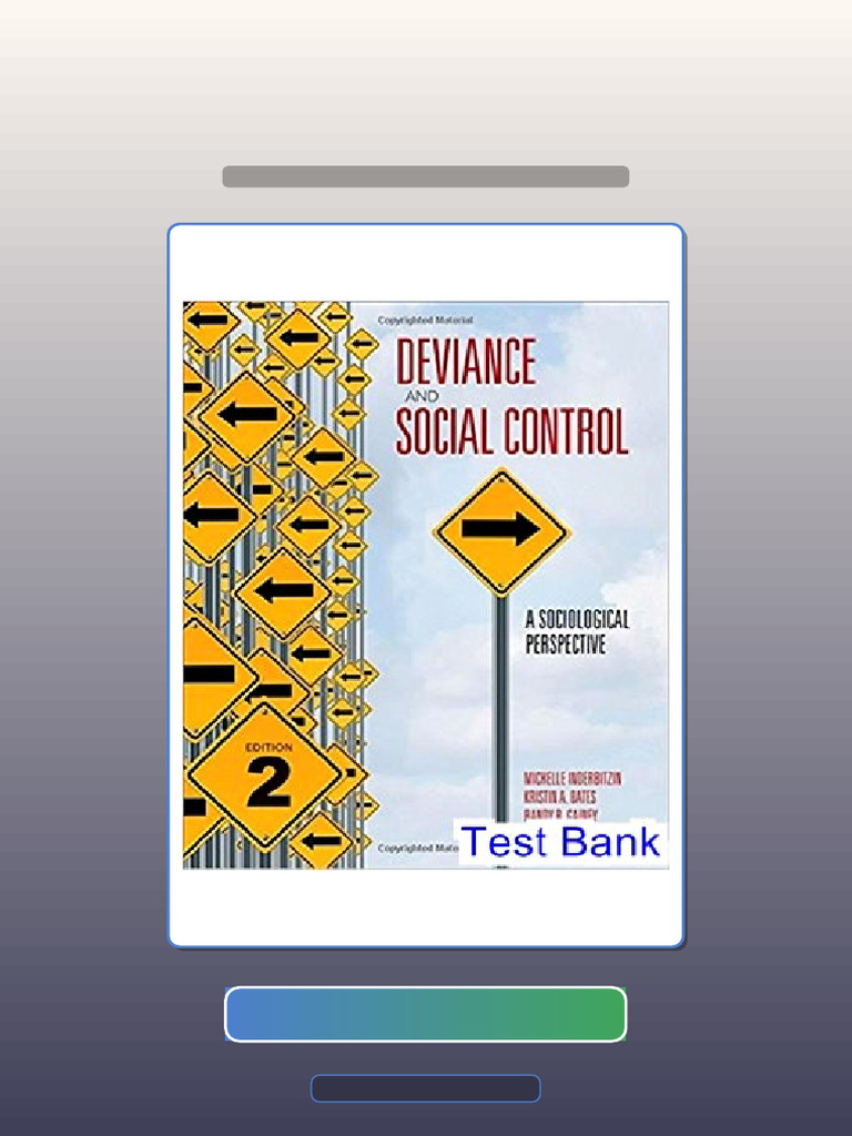 Deviance and Social Control a Sociological Perspective 2nd Edition ...