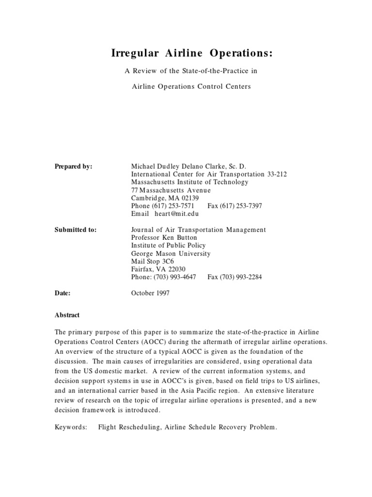 Irregular Airline Operation | PDF | Airlines | Air Traffic Control