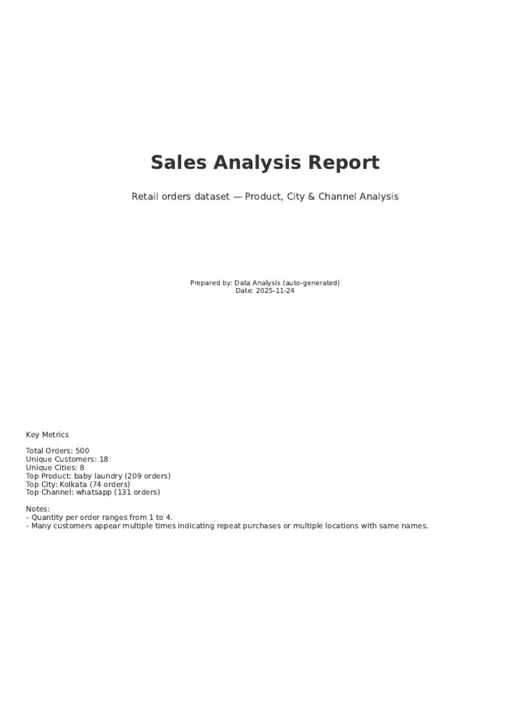 Data Analysis Report With Charts | PDF